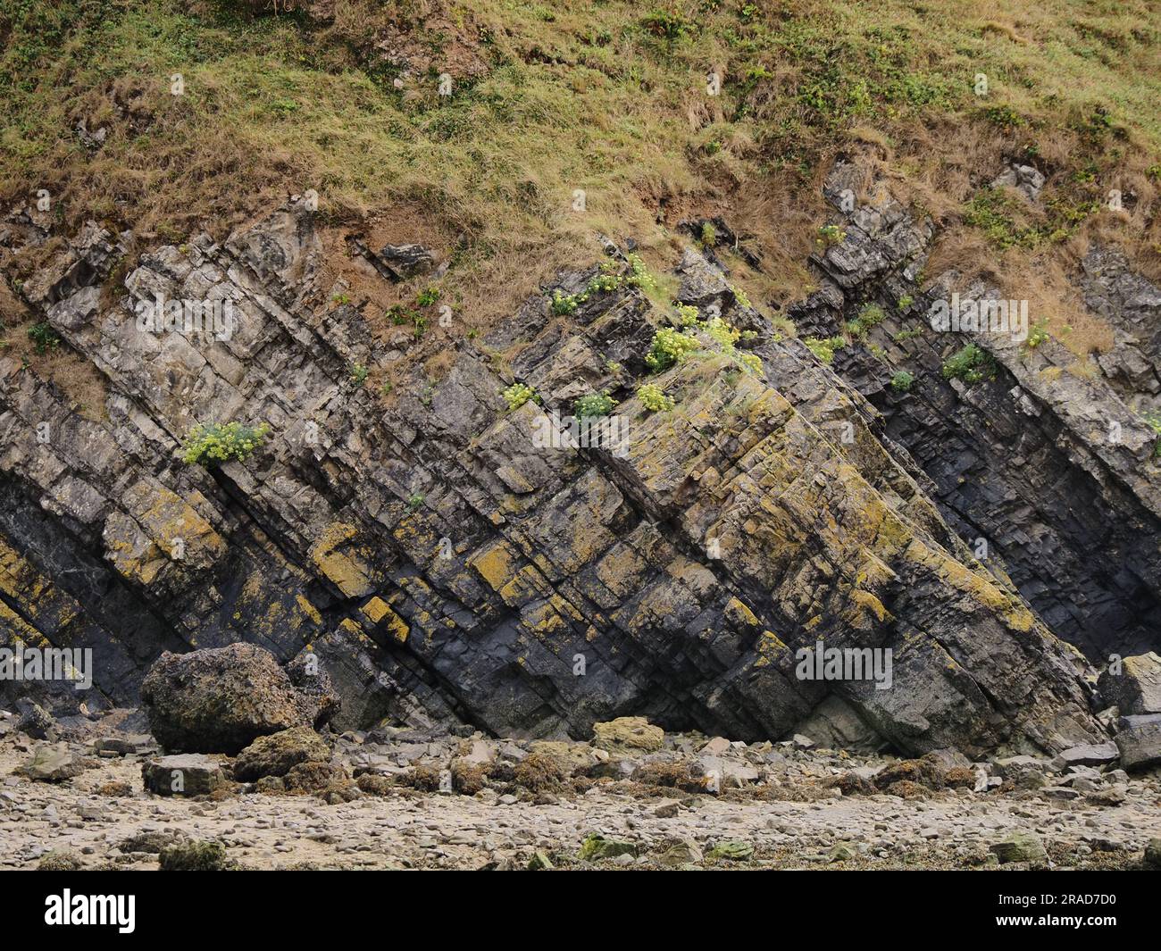 Rock formations at Pobbles Bay, Gower Peninsula, Wales Stock Photo - Alamy