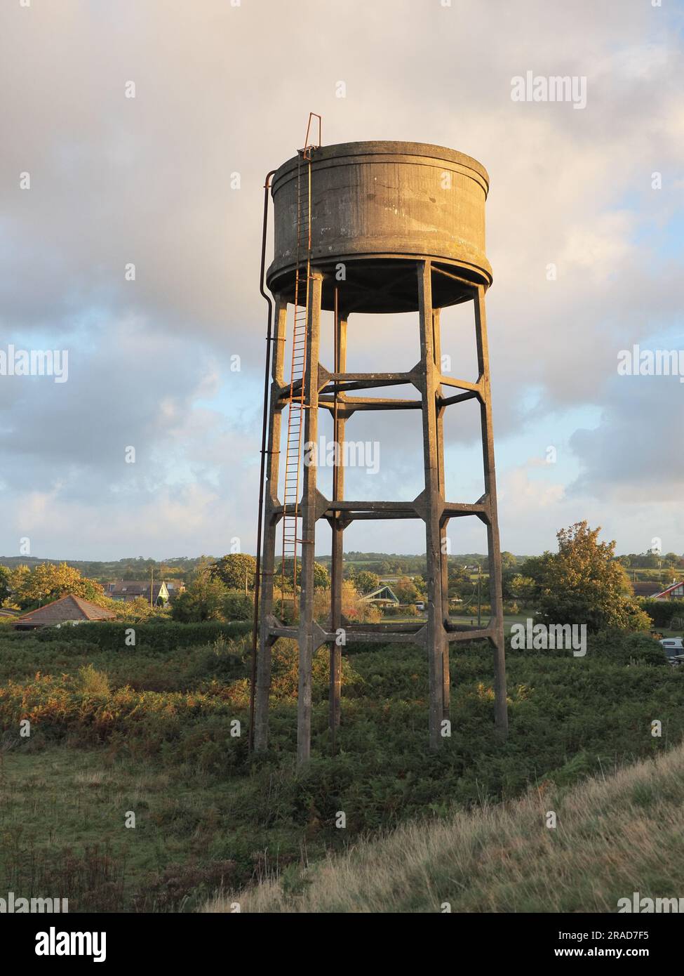 Water tower on Pennard Golf course, Three Cliffs Bay, Gower Peninsula ...
