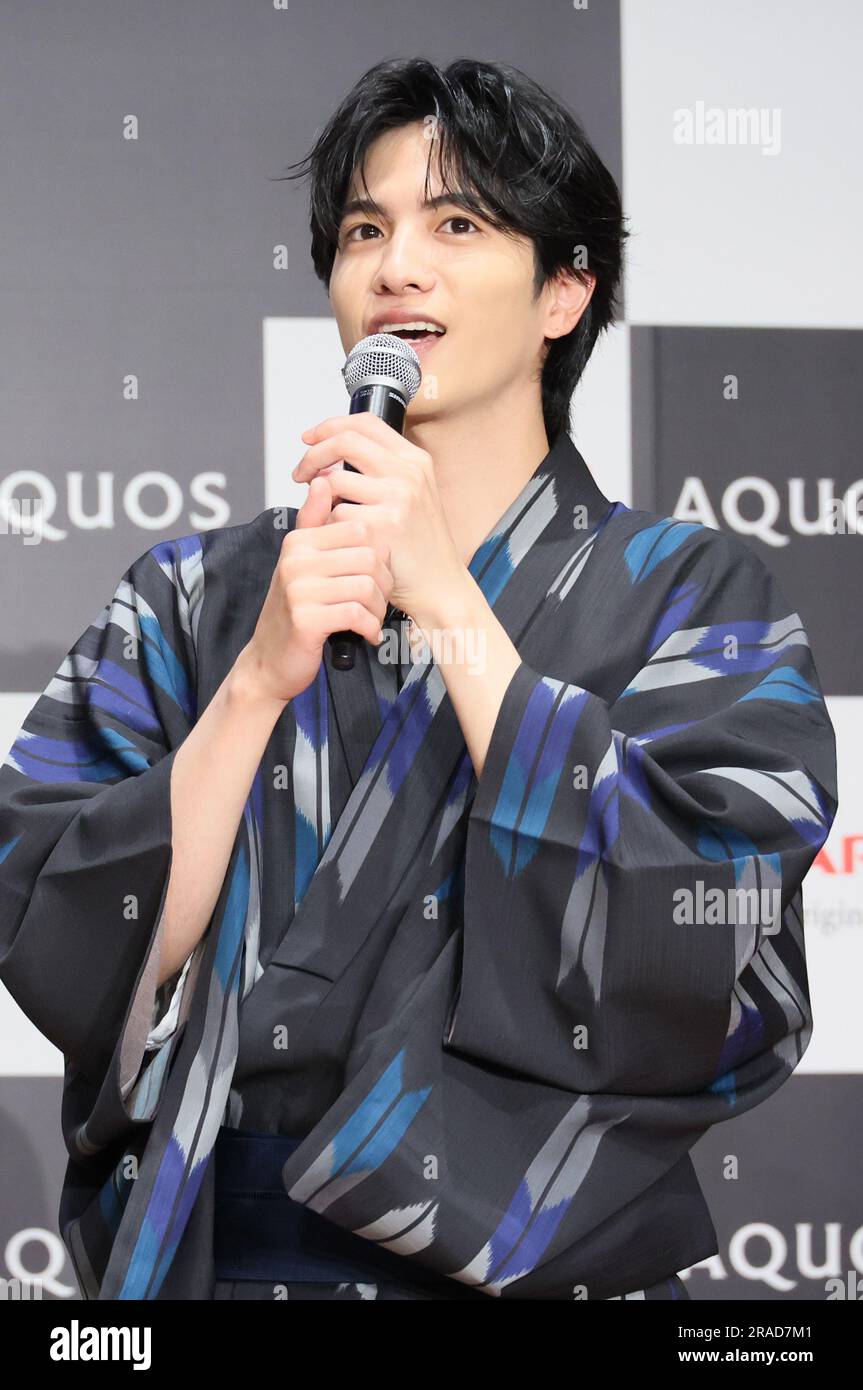Tokyo, Japan. 3rd July, 2023. Japanese actor Jun Shison attends a promotional event of Japanese ...