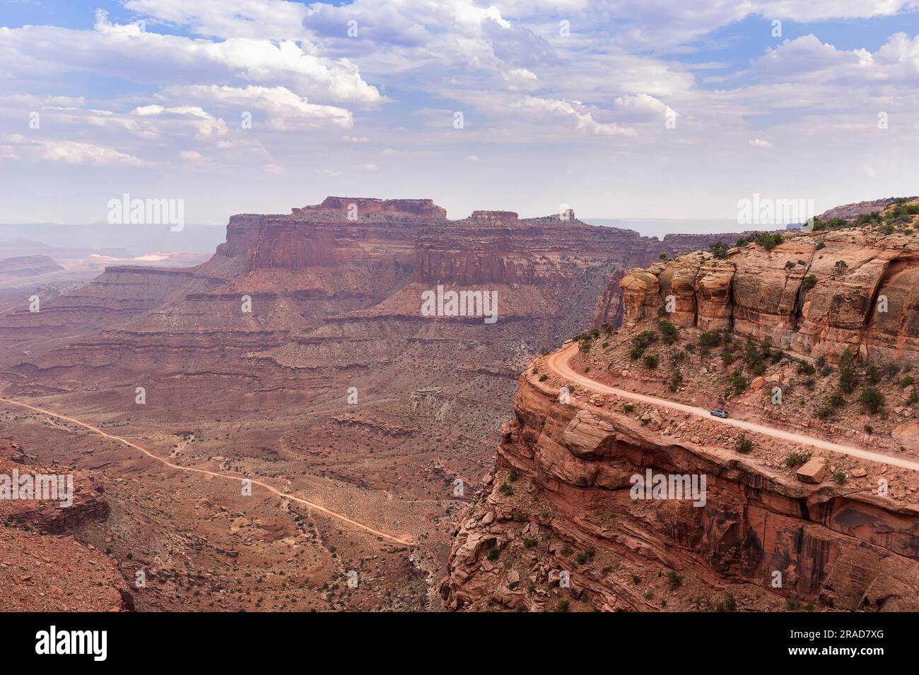 A view of Shafer canyon and White rim road from Shafer canyon overlook ...