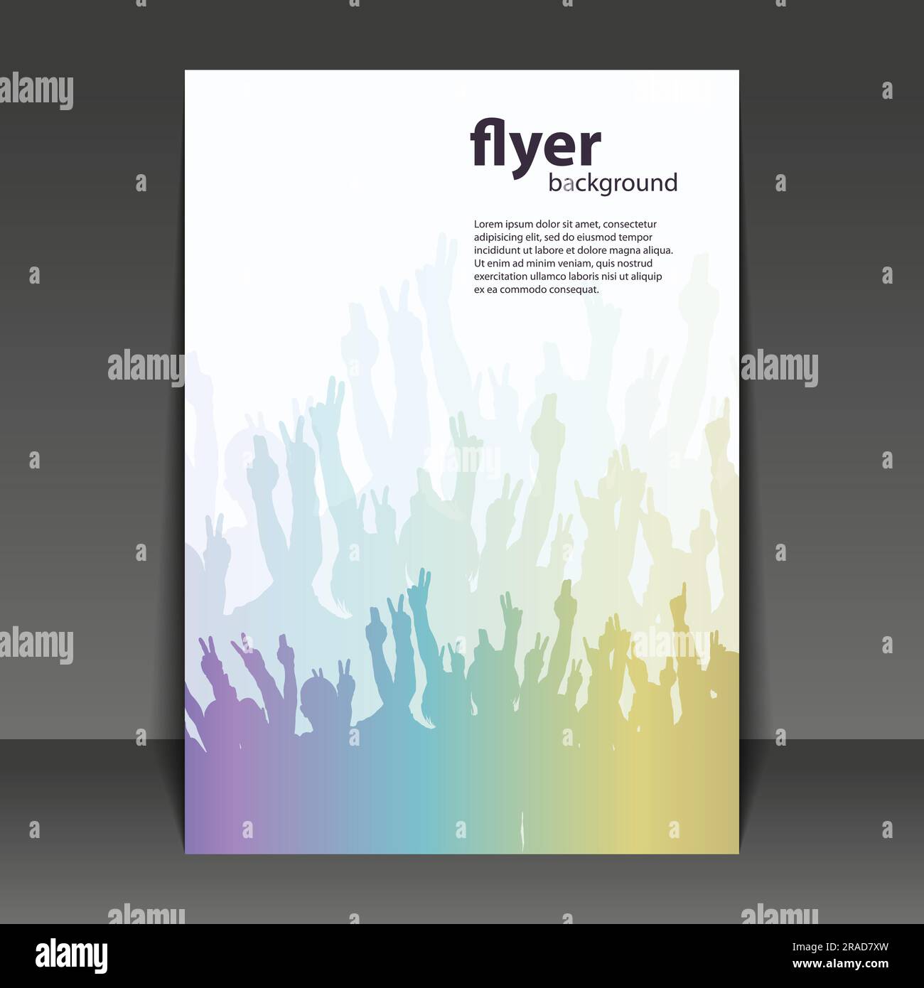 Flyer or Cover Design - Party Time - Flyer Template with Colorful Hands ...