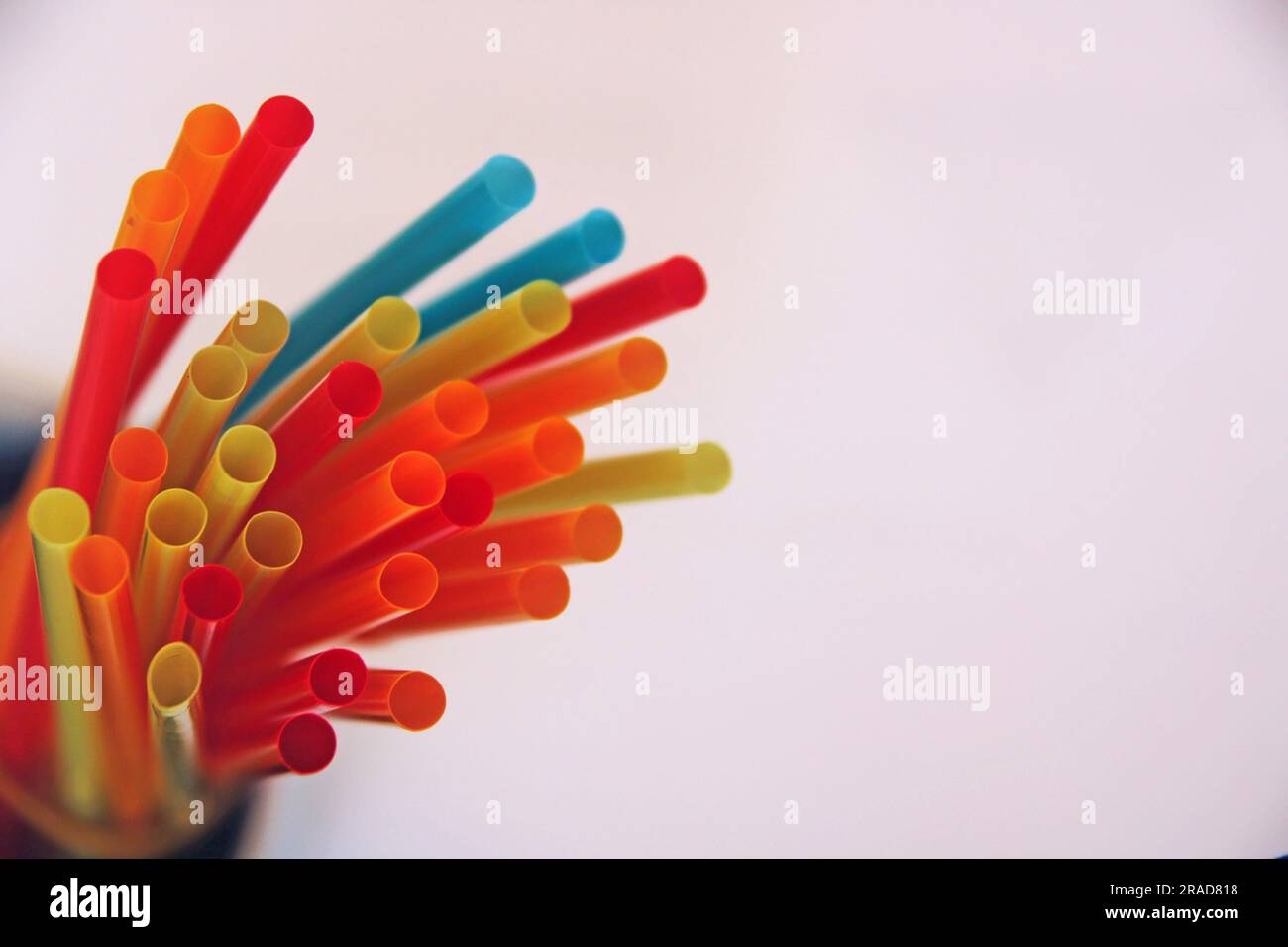 Empty glass with straws hi-res stock photography and images - Alamy