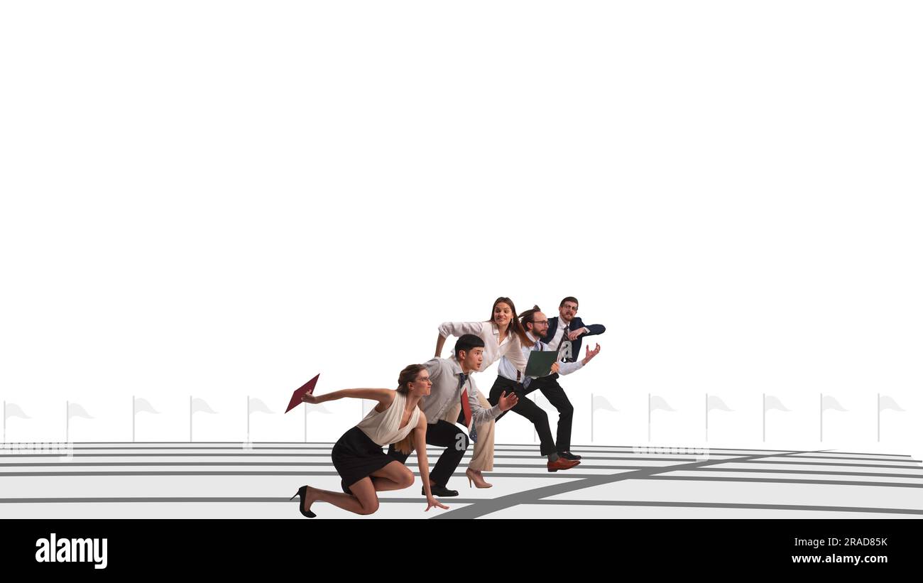 Creative conceptual collage. Professional challenges and competition ...
