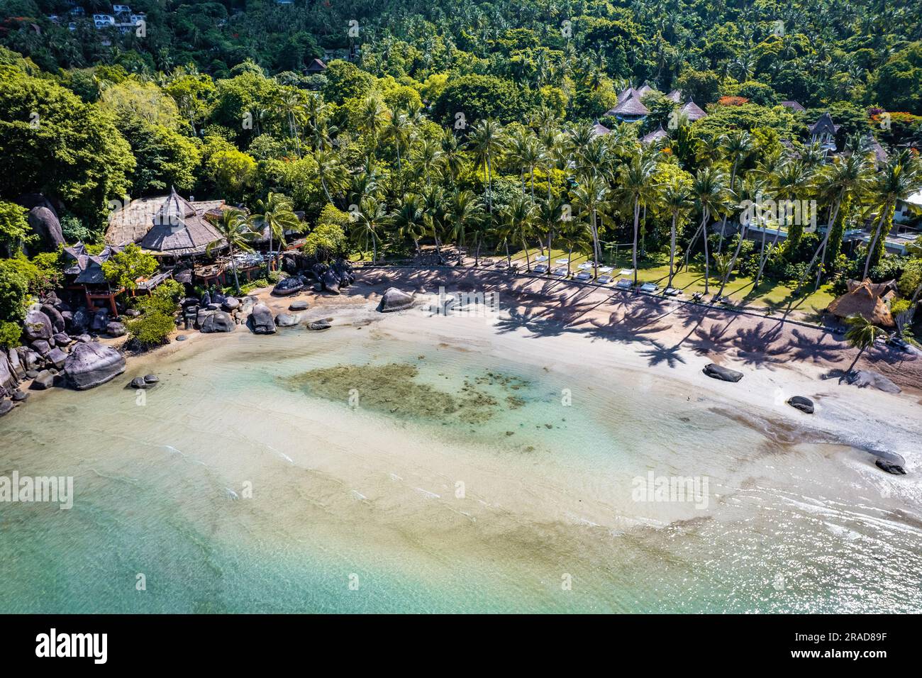 Aerial view of Sairee Beach or Sai Ri Beach in koh Tao, Thailand Stock ...