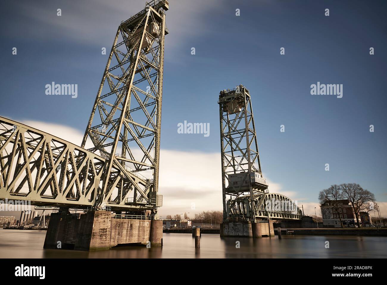 Old railway lift bridge in the city centre of Rotterdam Stock Photo - Alamy