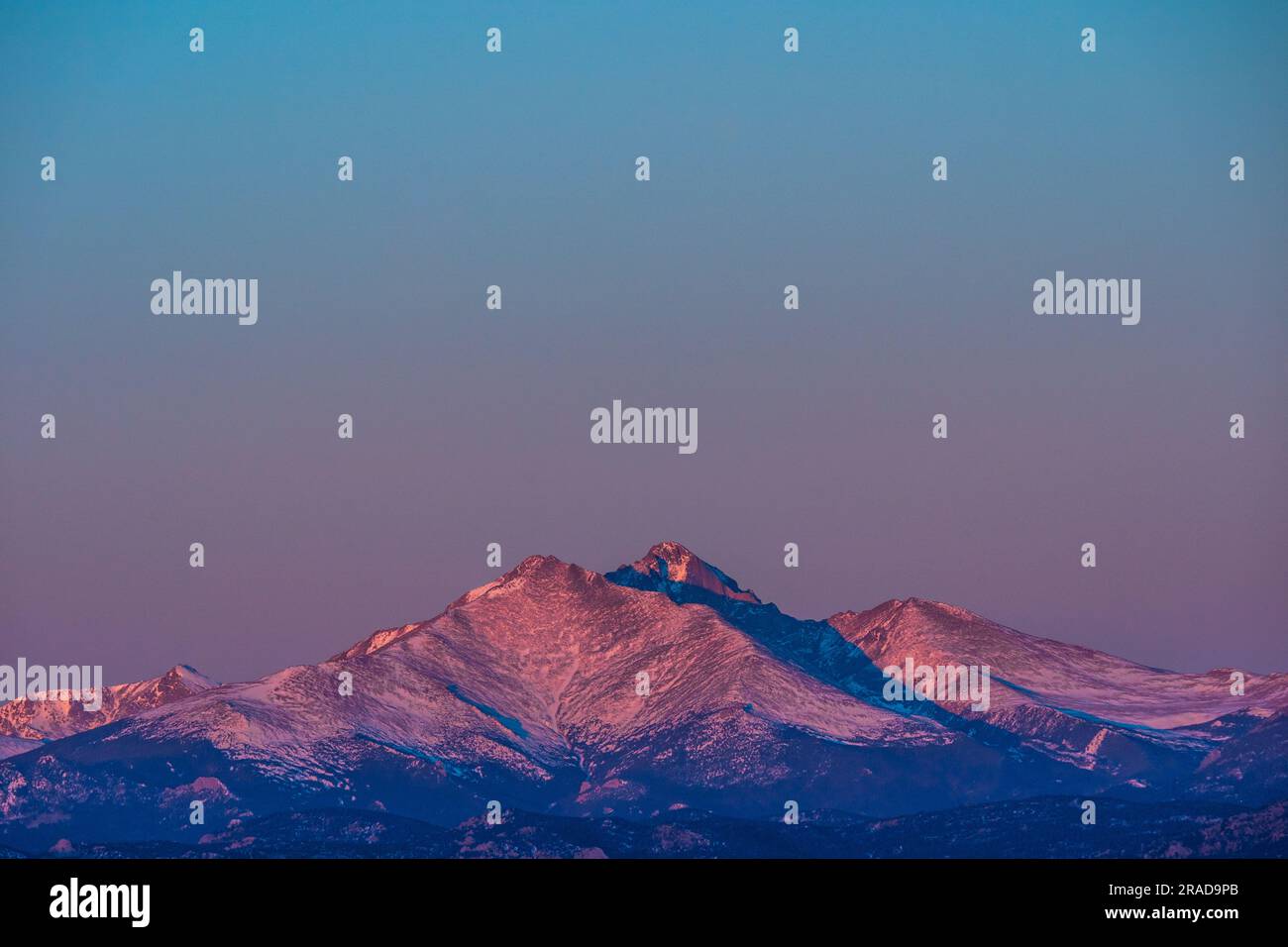 Alpine Glow over the Mt Meeker and Long's Peak Stock Photo - Alamy