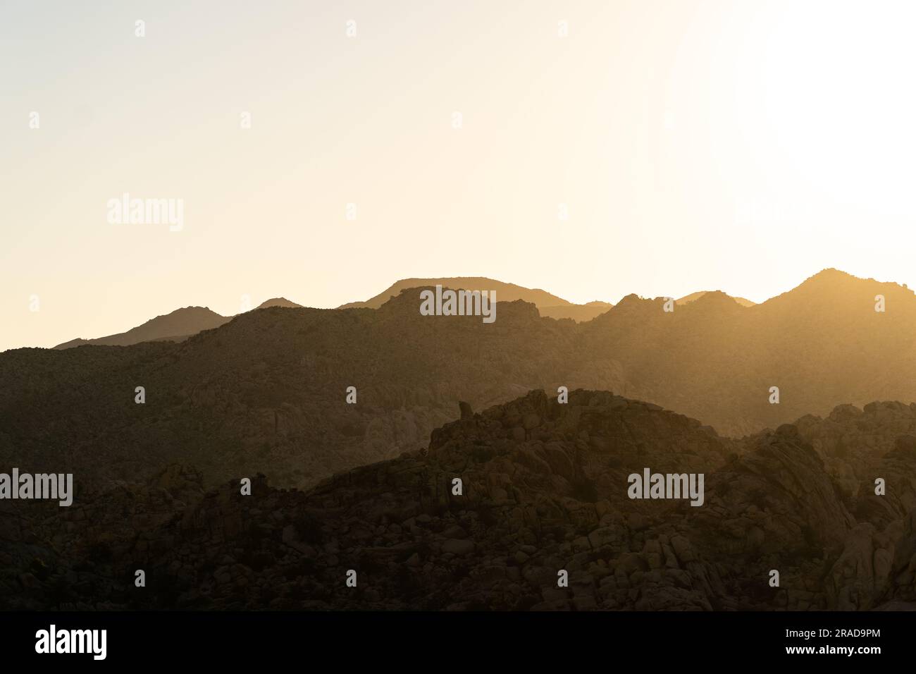 Joshua Tree National Park Sunset While Climbing Stock Photo - Alamy
