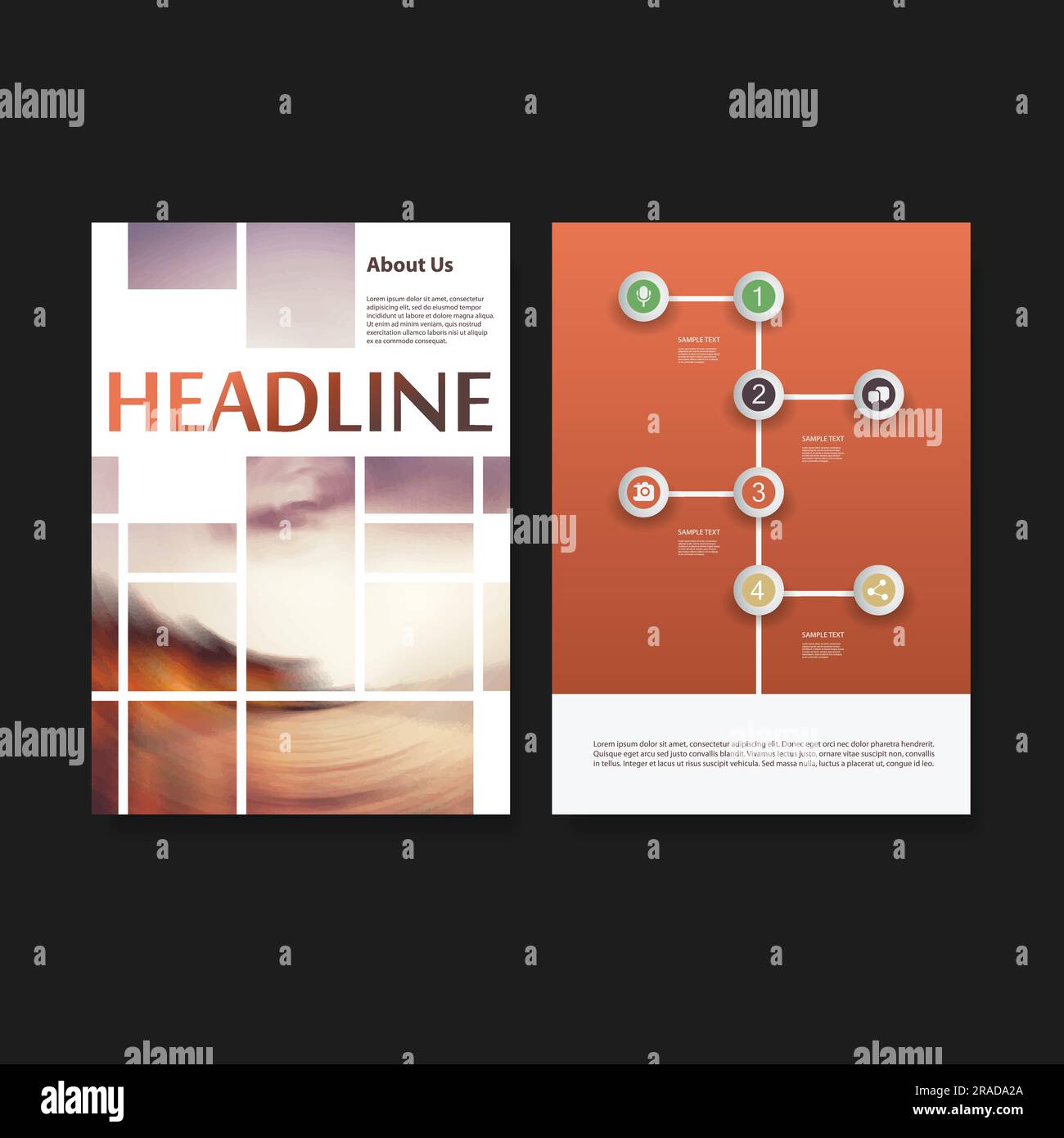 Flyer or Cover Design Template - Business, Networks, Infographics ...