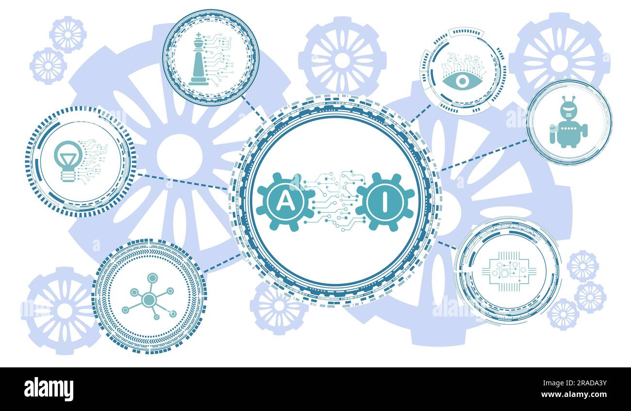 Concept of ai with connected icons Stock Photo - Alamy
