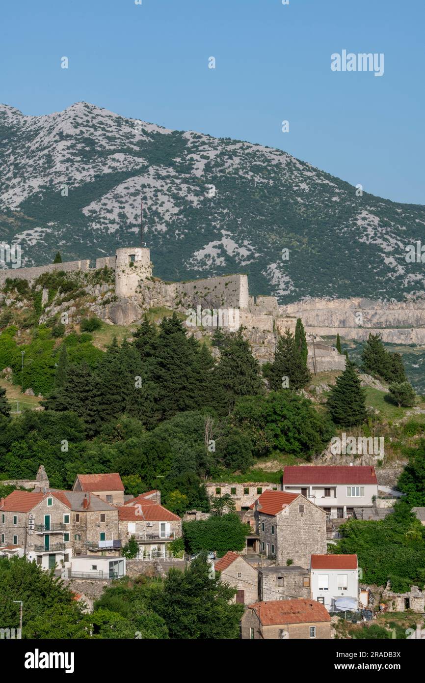 the village and medieval castle at klis near split in croatia Stock ...