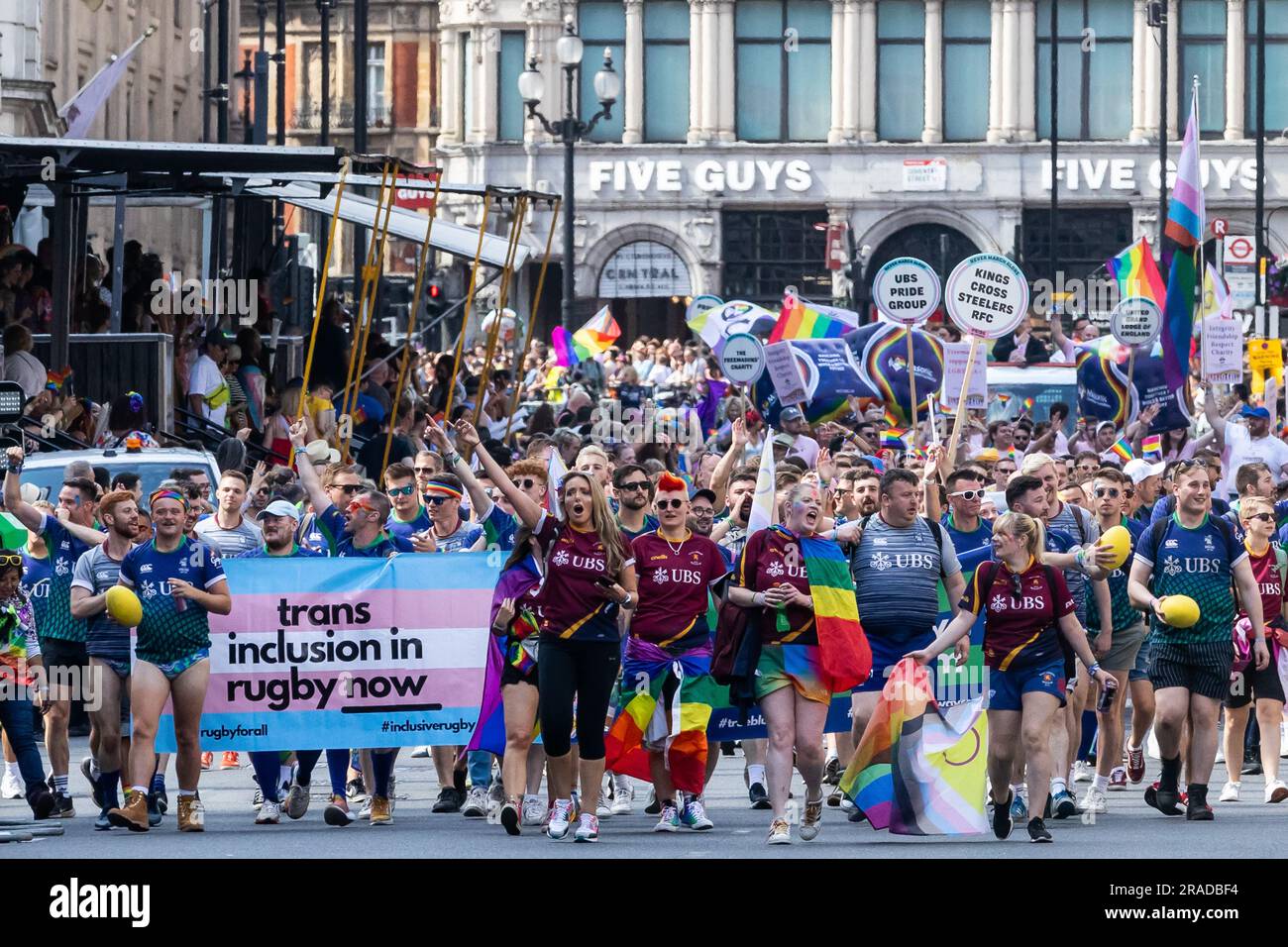 London, UK. 1st July, 2023. Representatives of Kings Cross Steelers RFC ...
