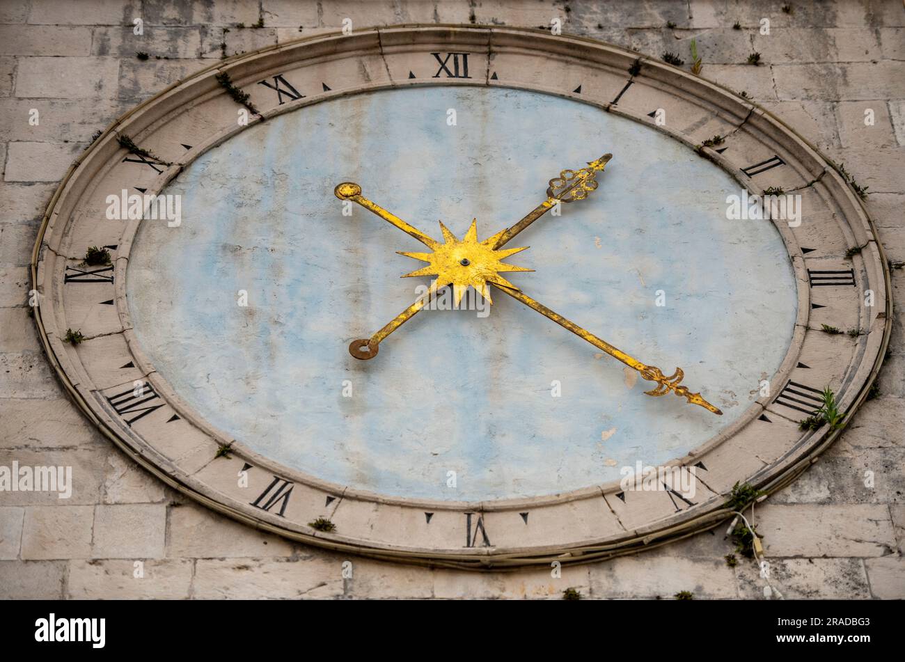 antique clockface on a wall in the peoples square in grad split ...