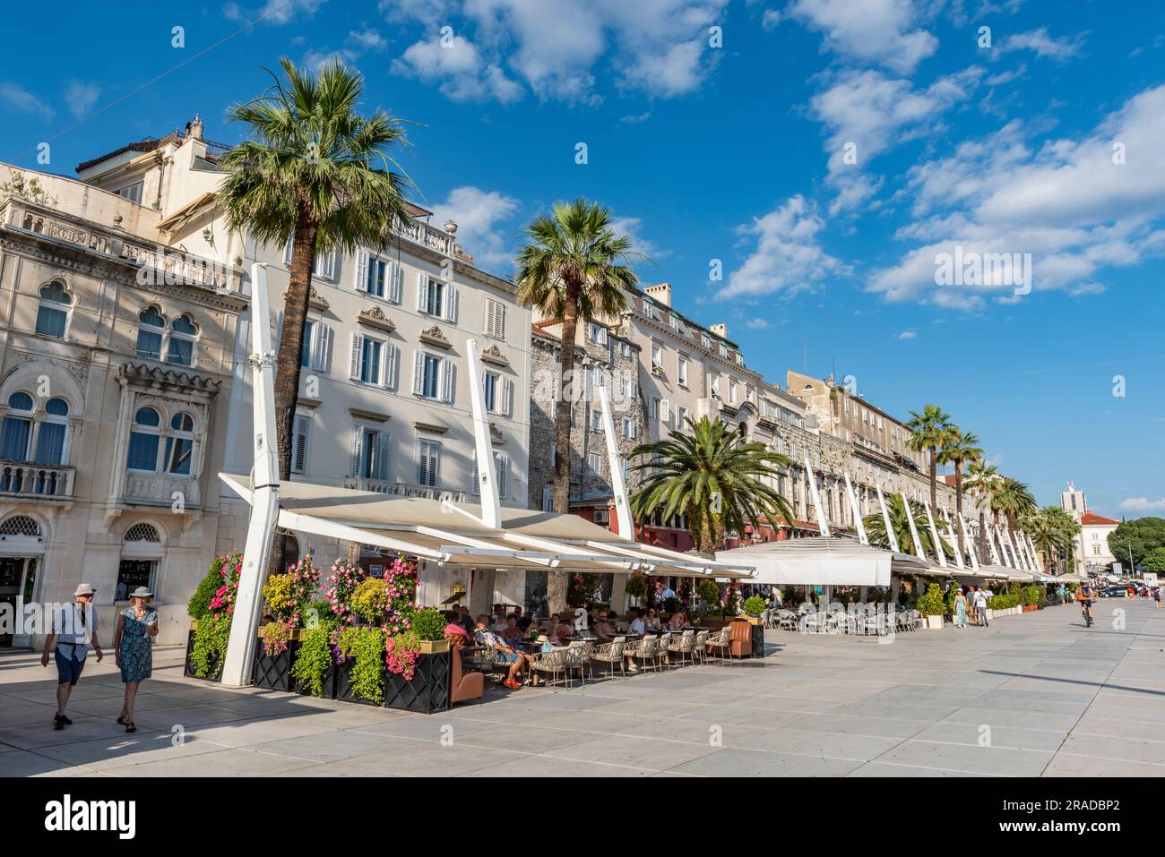 restaurants and cafes on the seafront promenade in grad split, croatia ...