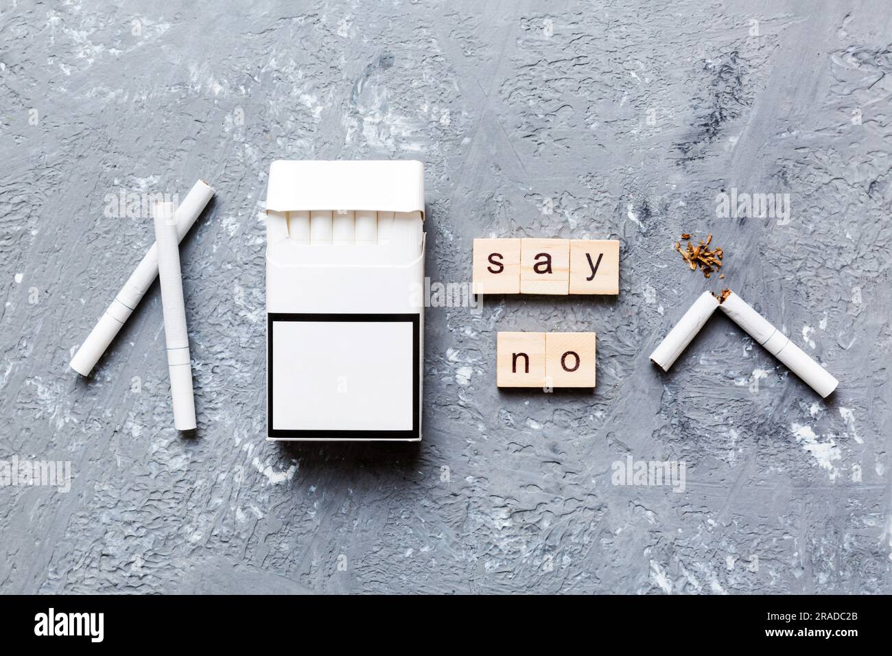 Cigarette And Wooden Blocks, Broken cigarette on table background, No ...