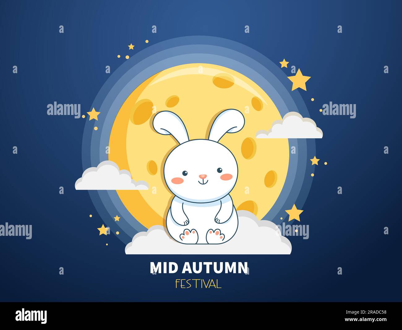 Happy Mid autumn festival with rabbit vector Stock Vector Image & Art ...