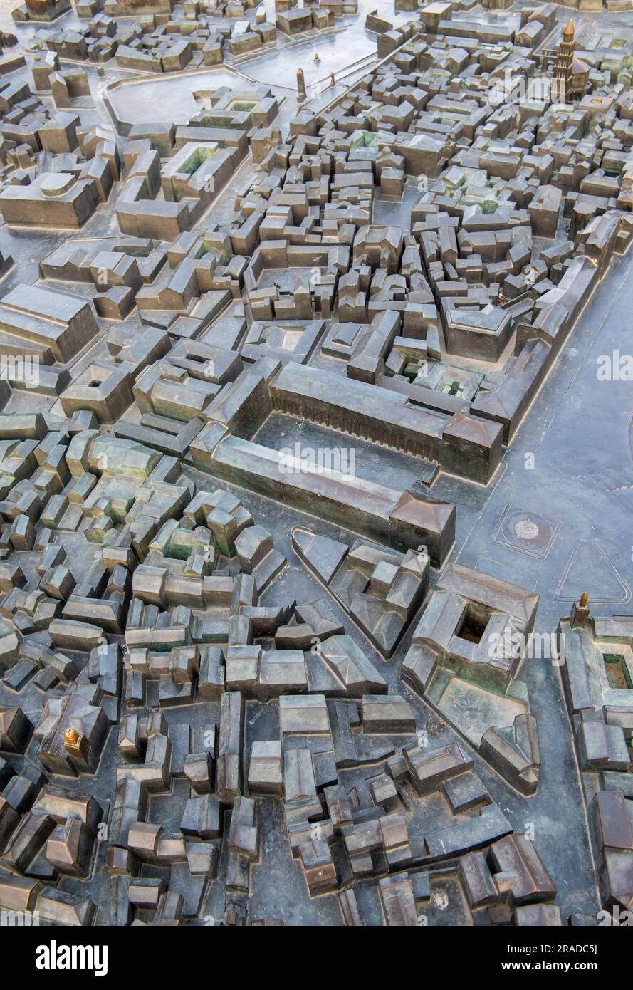 close-up of bronce sculpture model of the old town in grad split ...
