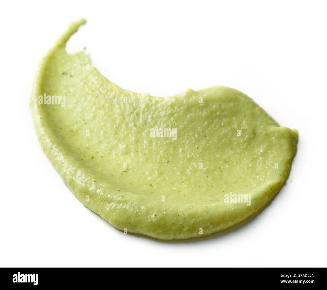 broccoli and potato puree, green vegetable puree isolated on white ...
