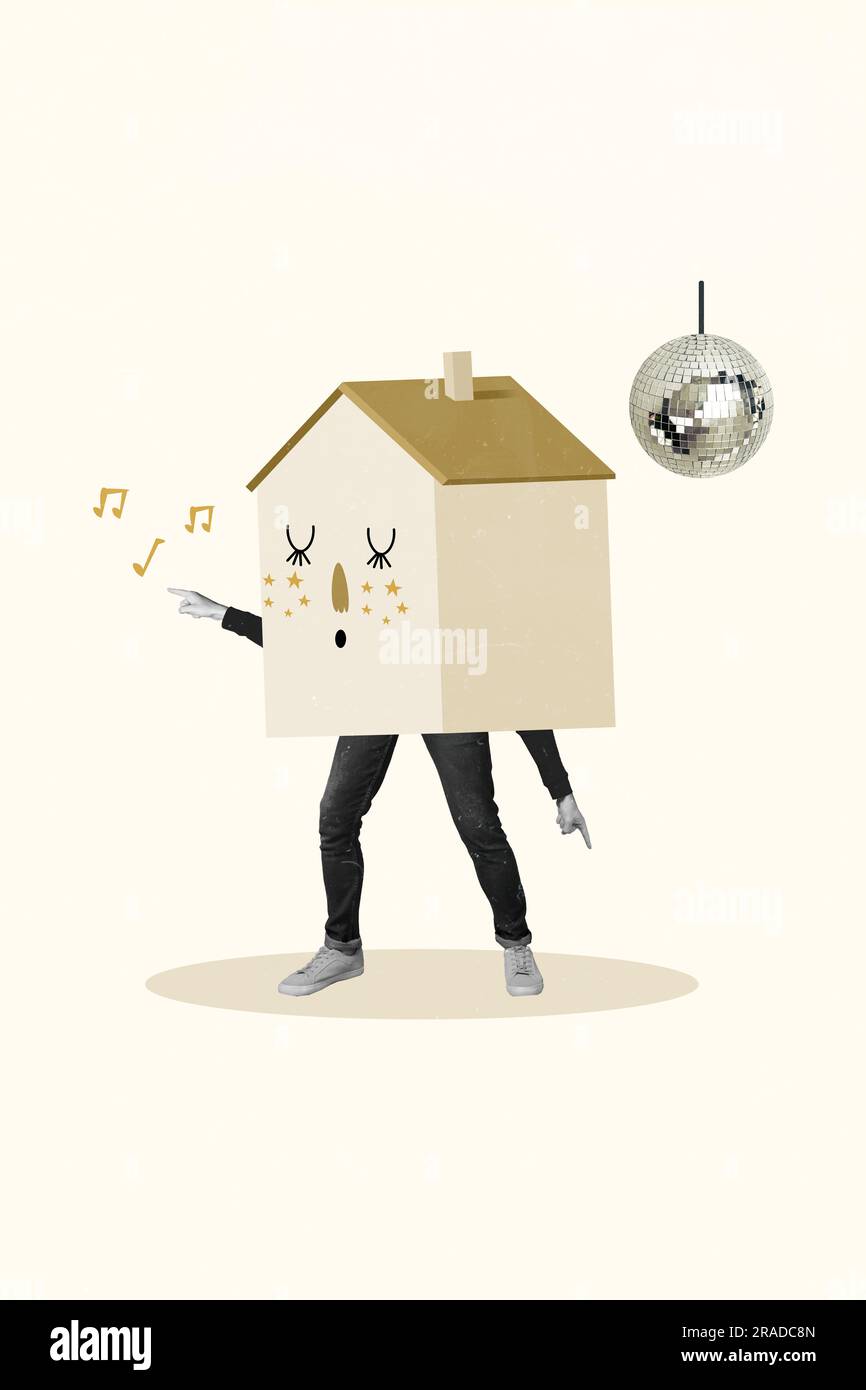 Vertical creative artwork composite photo collage of weird person with ...