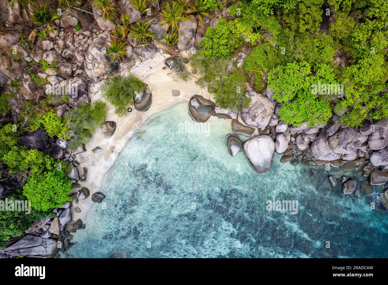 Aerial view of Freedom Beach and Taa Toh Lagoon Beach in koh Tao ...