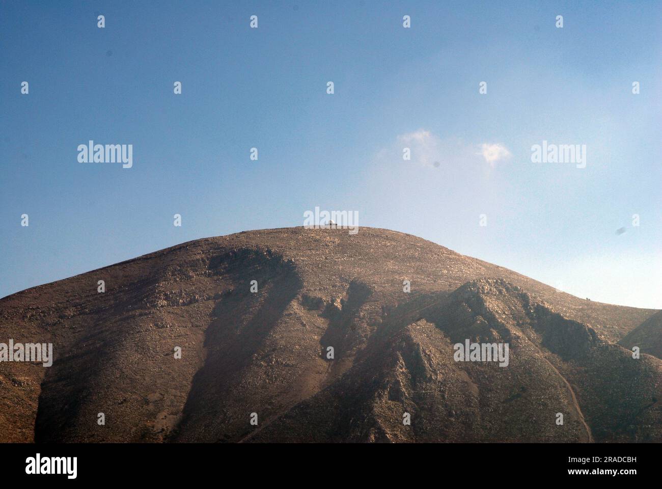 Greece, Rhodes island Embonas village and Atavyros mountain Stock Photo ...