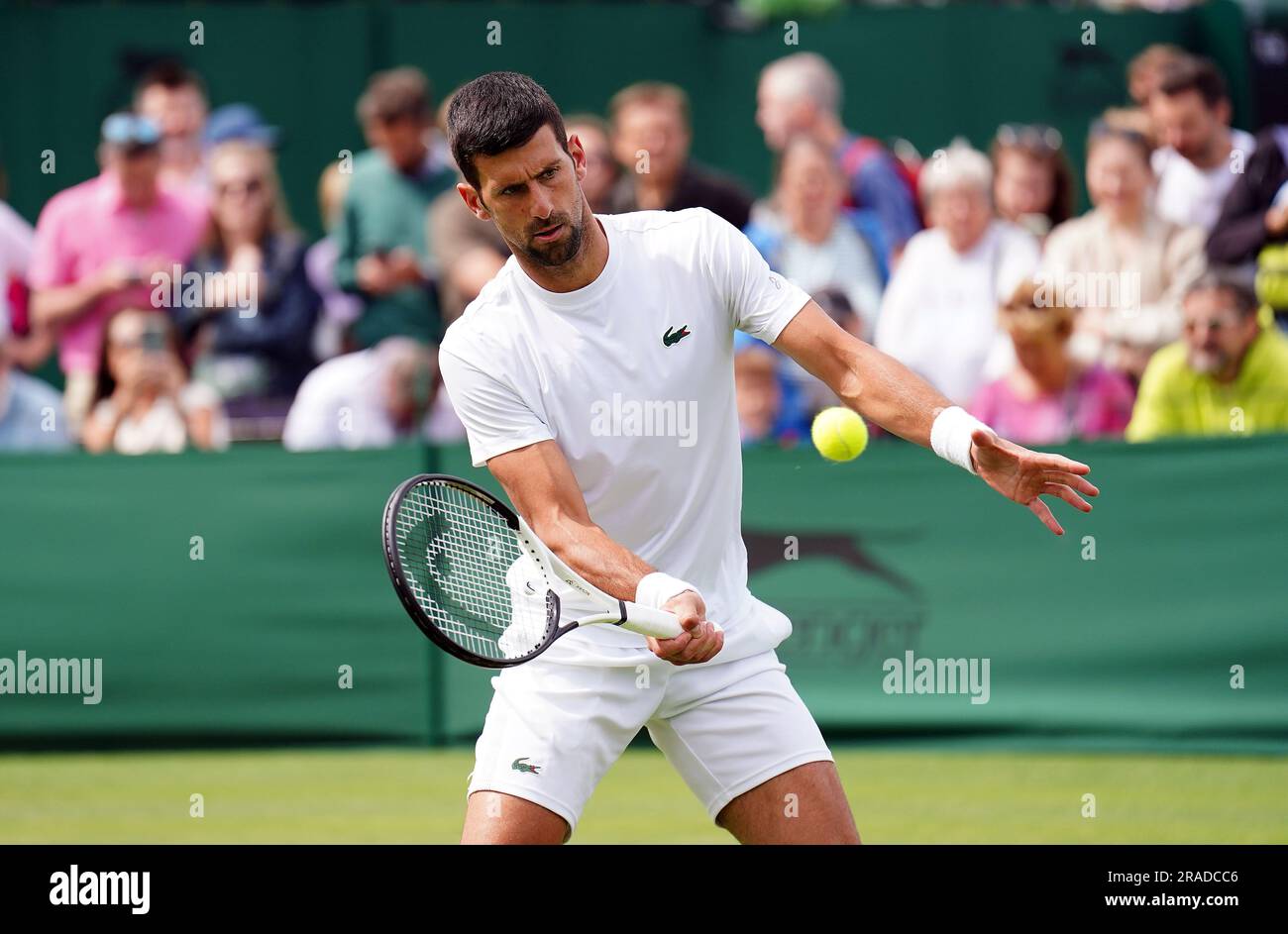 Novak Djokovic practices on the outside courts on day one of the 2023 ...