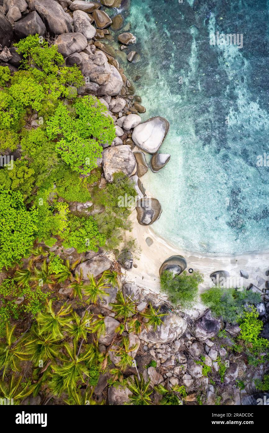 Aerial view of Freedom Beach and Taa Toh Lagoon Beach in koh Tao ...