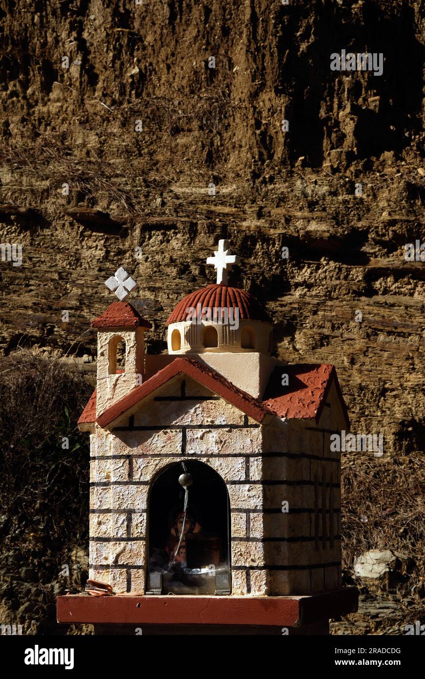 Greece, Rhodes island Embonas village and Atavyros mountain Stock Photo ...