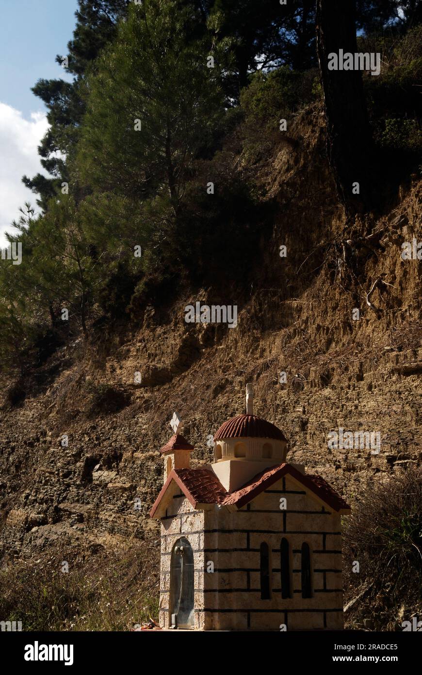 Greece, Rhodes island Embonas village and Atavyros mountain Stock Photo ...