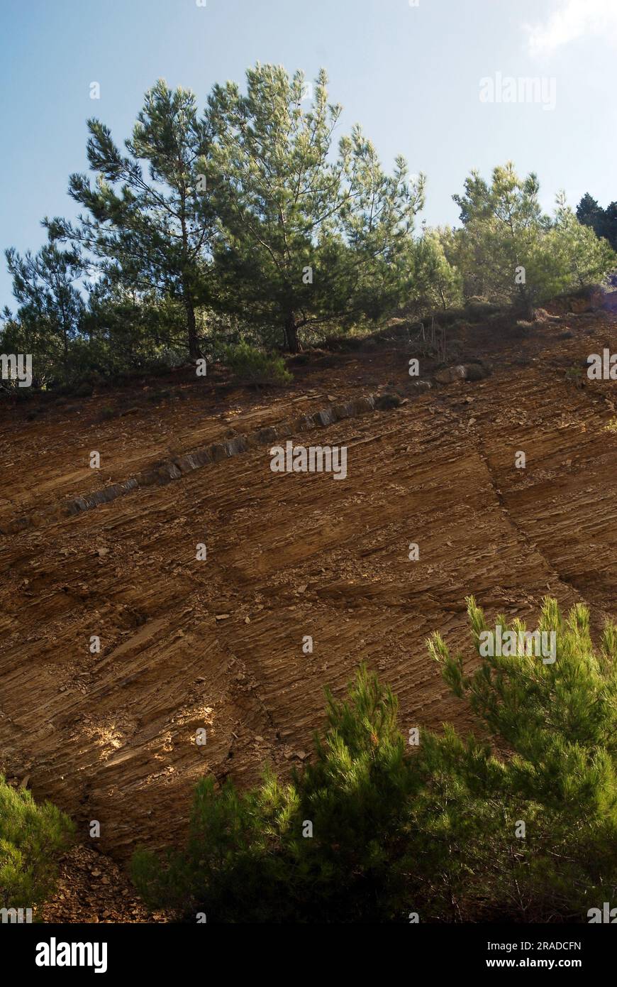 Greece, Rhodes island Embonas village and Atavyros mountain Stock Photo ...