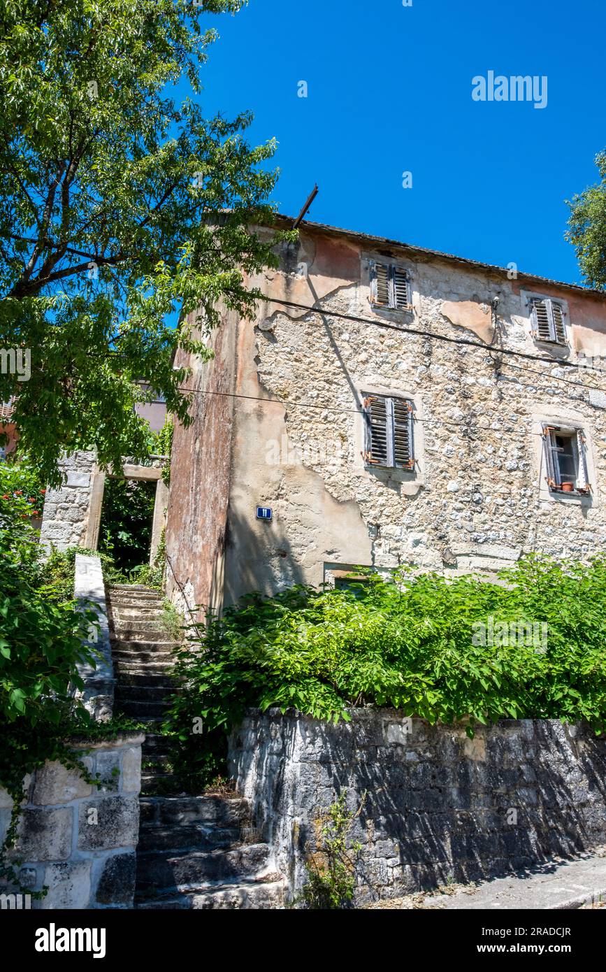 historic croatian farmhouse building in typically mediterranean style ...