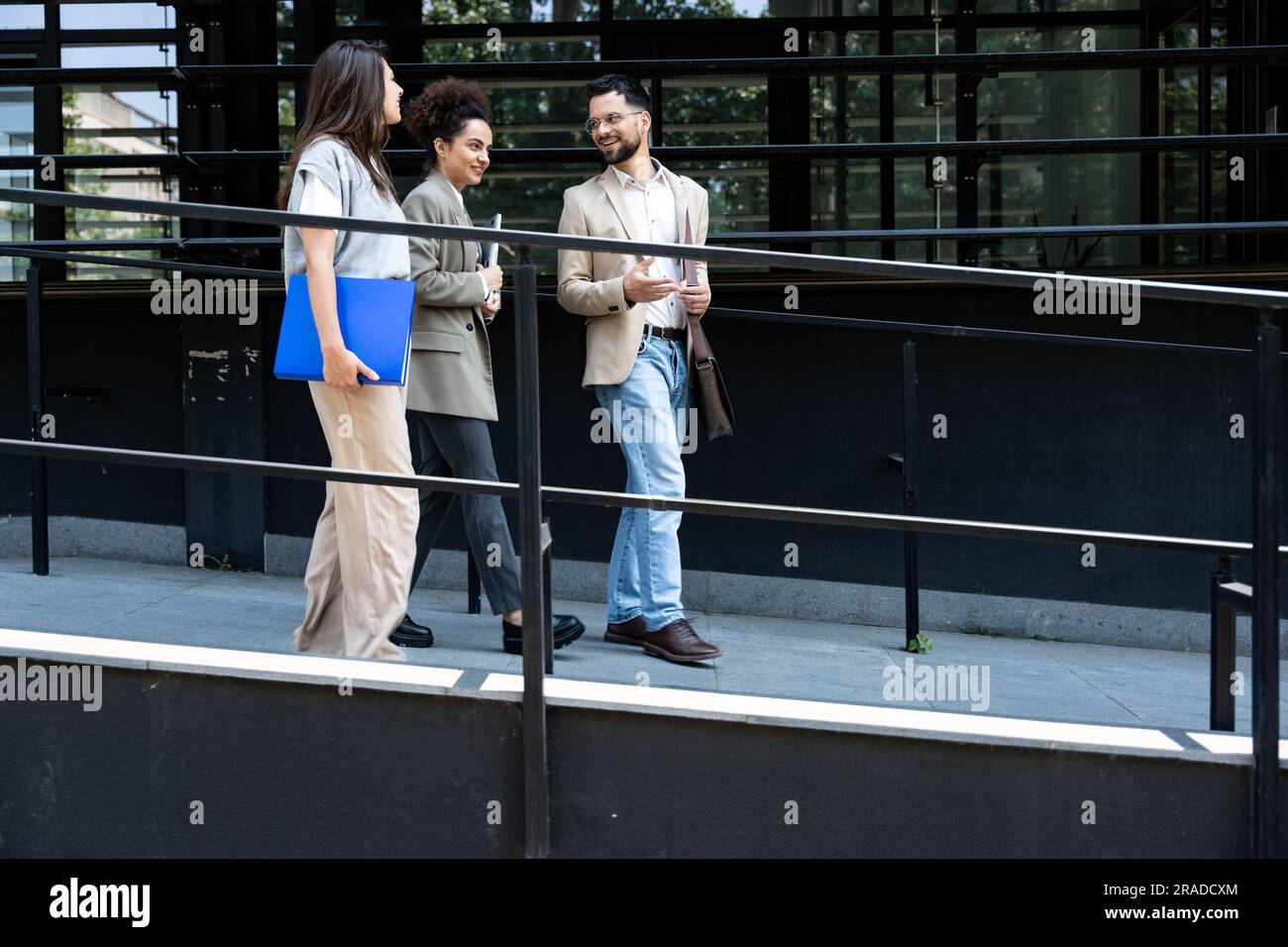 Business people partners colleagues team and staff member last meeting ...