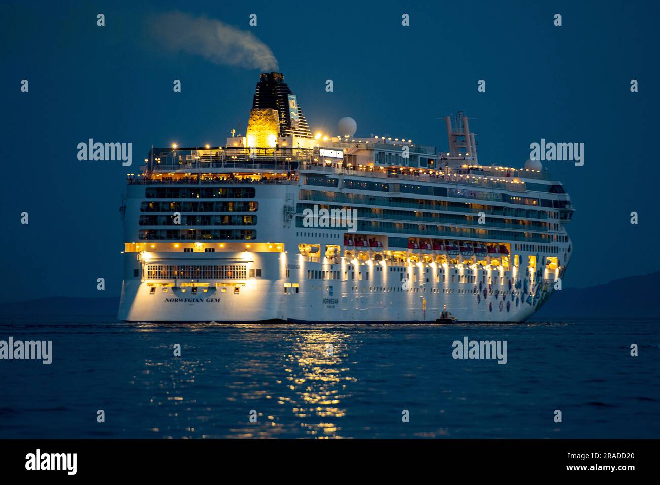 the ocean liner cruise ship norwegian gem leaving split in croatia at ...