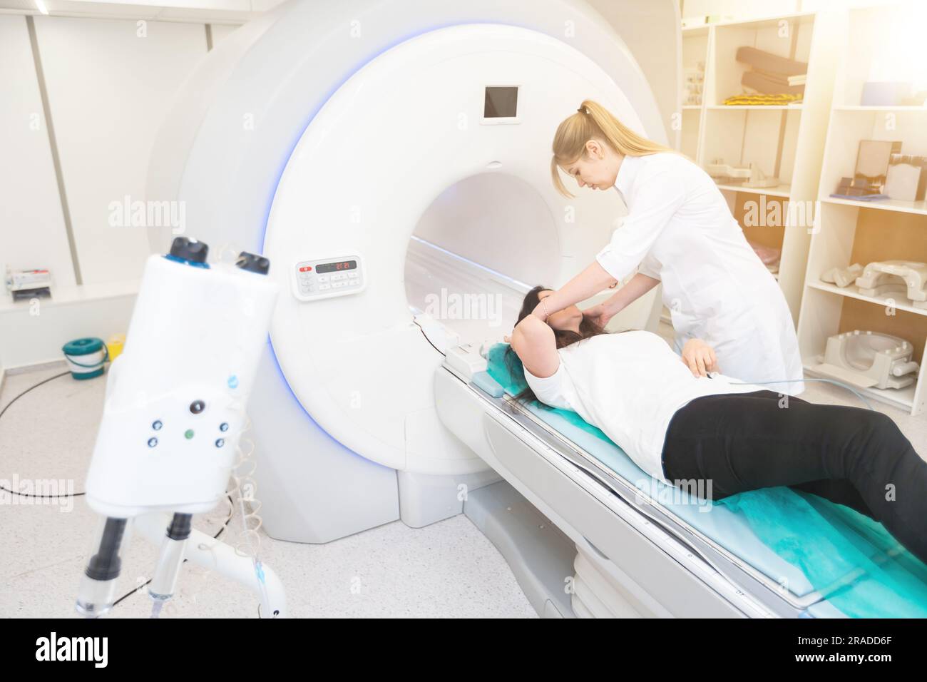 Medical CT or MRI Scan with a patient in the modern hospital laboratory ...
