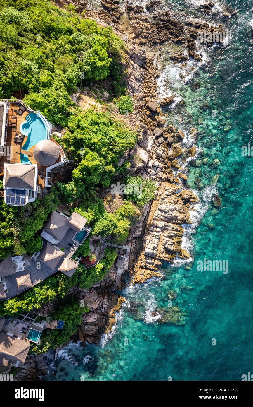 Aerial view of Shark Bay in koh Tao, Thailand Stock Photo - Alamy