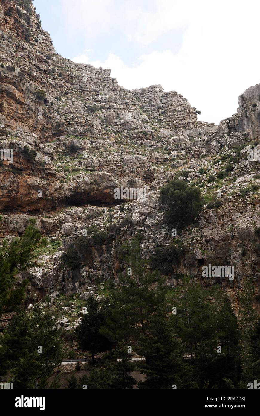 Greece, Rhodes island Embonas village and Atavyros mountain Stock Photo ...