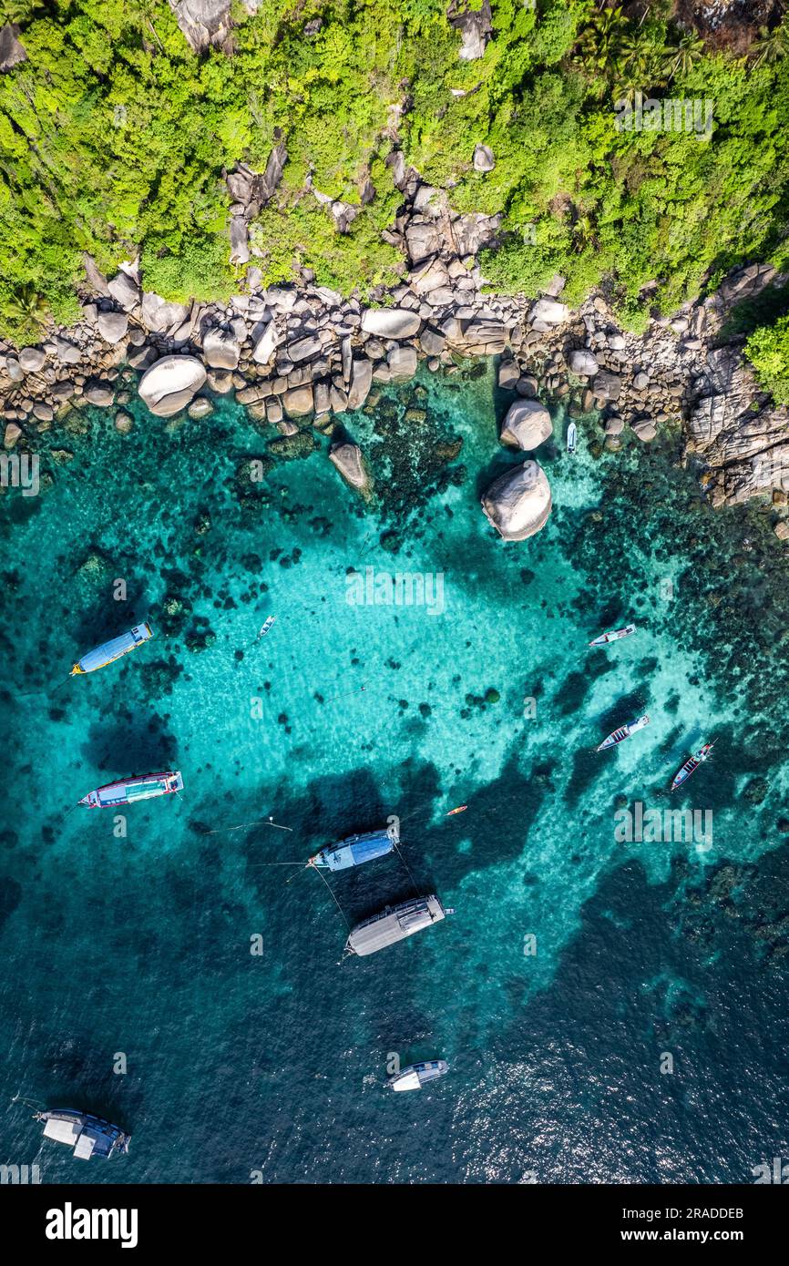 Aerial view of Shark Bay in koh Tao, Thailand Stock Photo - Alamy