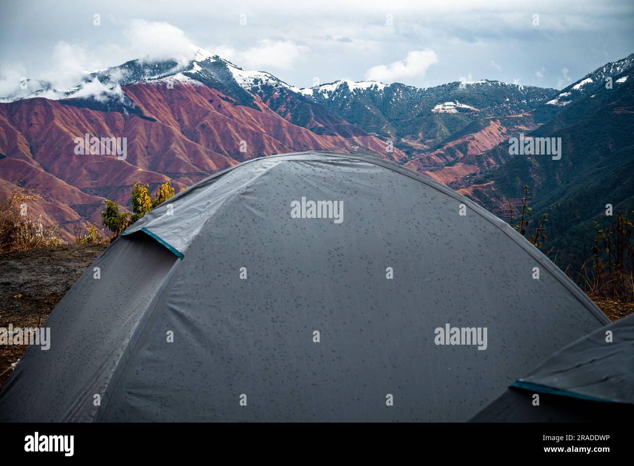 NagTibba, Snow capped Himalayan Mountain ridge with deep valley ...