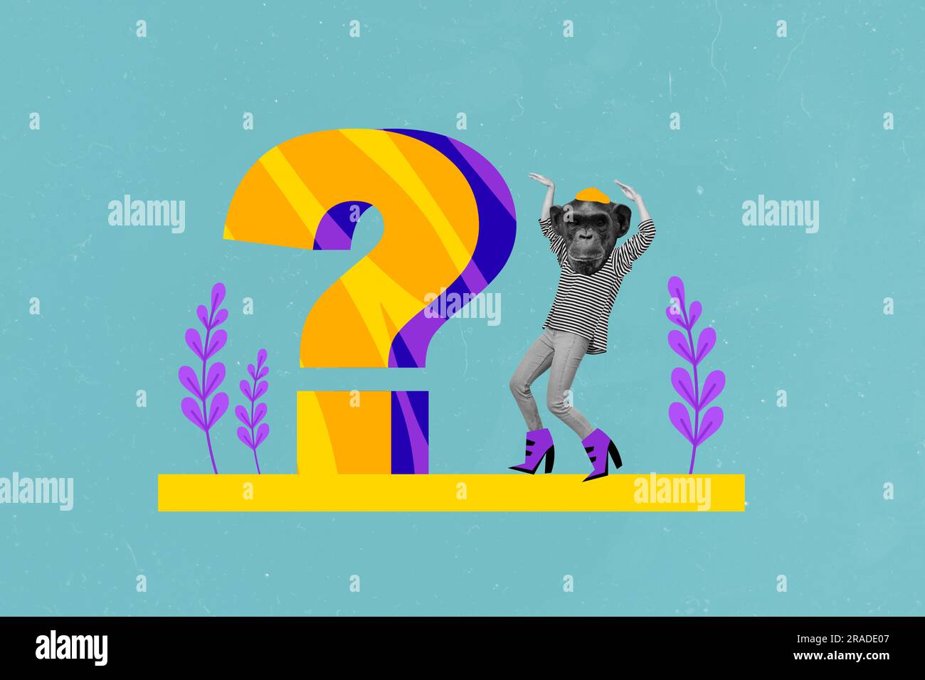 Picture image collage sketch of weird uncertain fantasy girl go walk ...