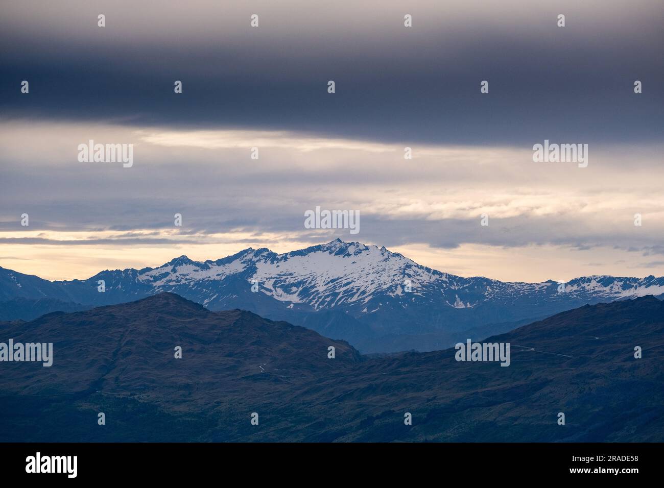 Views of the Vanguard Peak and Coronet Peak above Queenstown from the ...