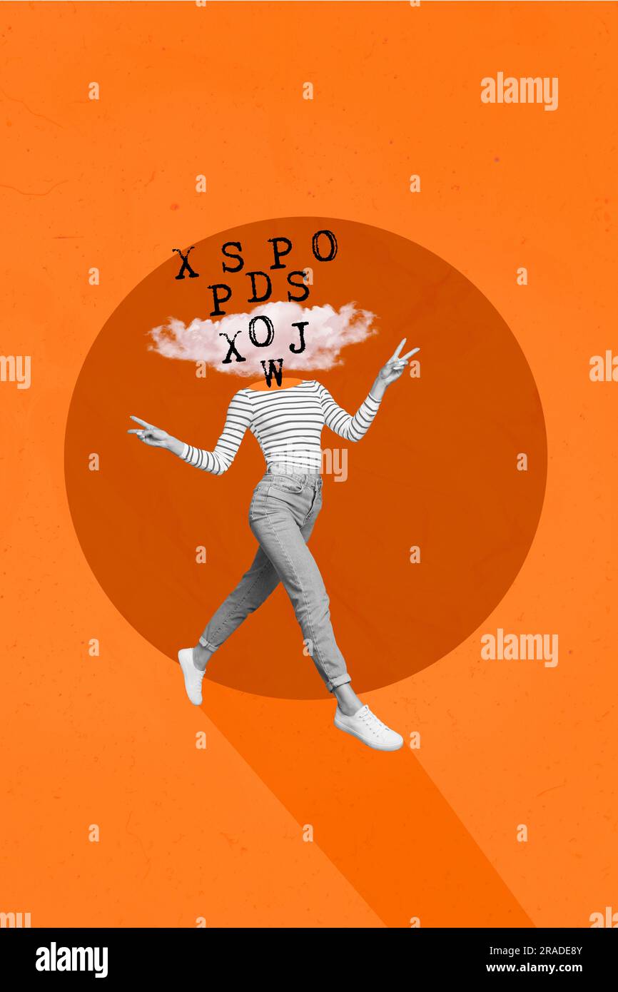 Creative photo artwork graphics collage painting of headless lady ...