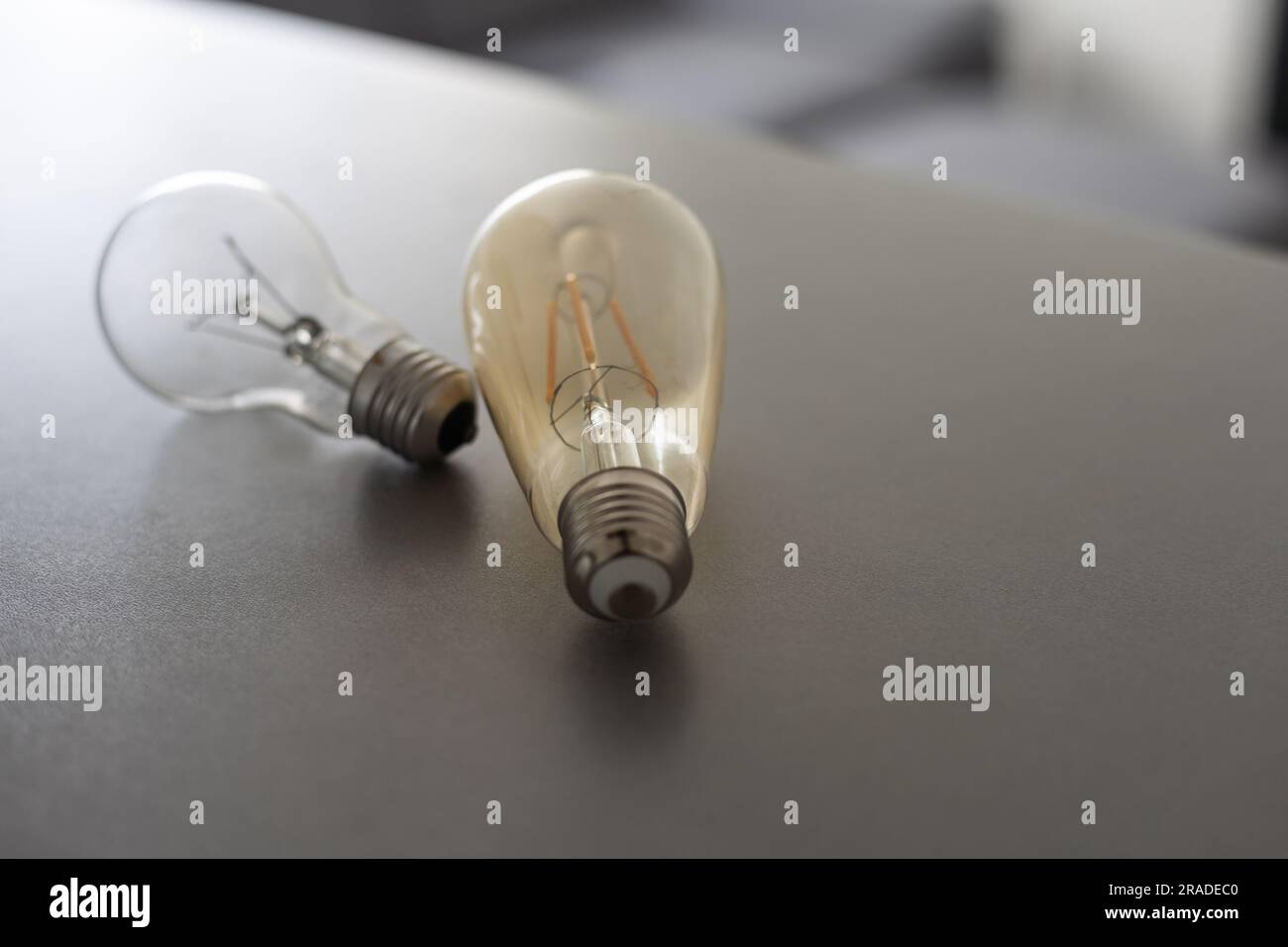 Realistic photo image of light bulbs. isolated bulbs, fluorescent bulbs ...