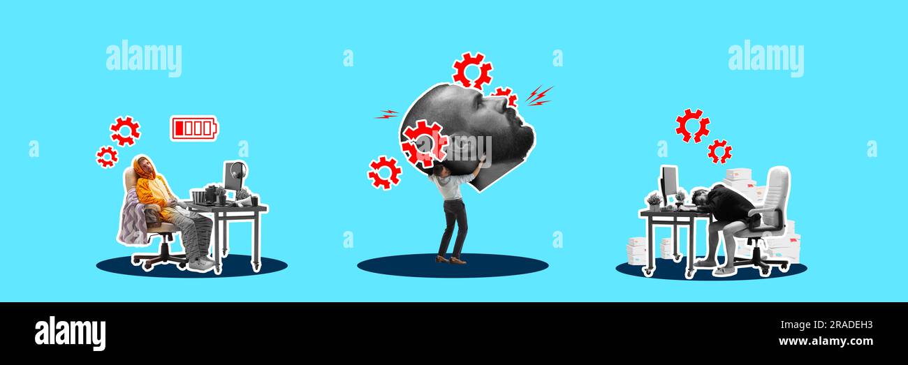 Employees feeling tired and stressful about work. Too many tasks ...