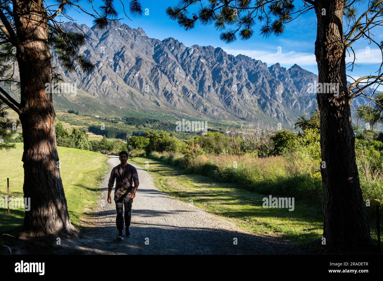 A lonely man on the popular cycle path in front of the iconic ...