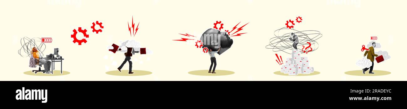 Employees feeling tired and stressful about work. Too many tasks ...