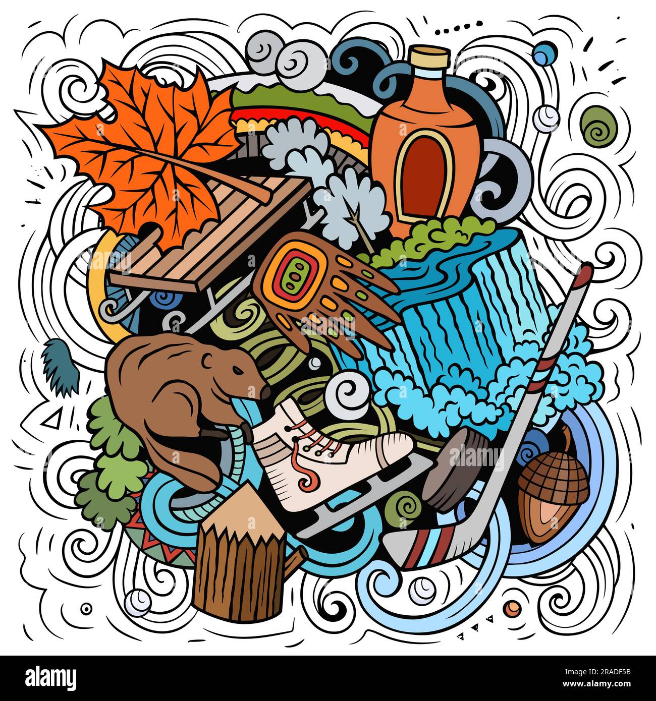 Canada cartoon doodle illustration. Funny Canadian design. Creative ...