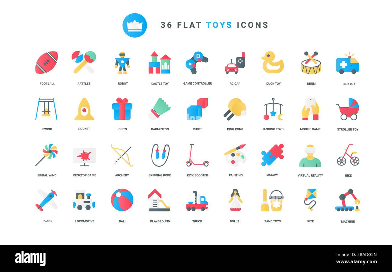 Childhood pictogram collection with baby stroller, rubber duck and car ...