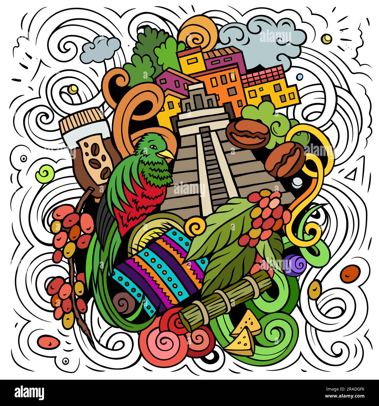 Guatemala cartoon doodle illustration. Funny design. Creative vector ...