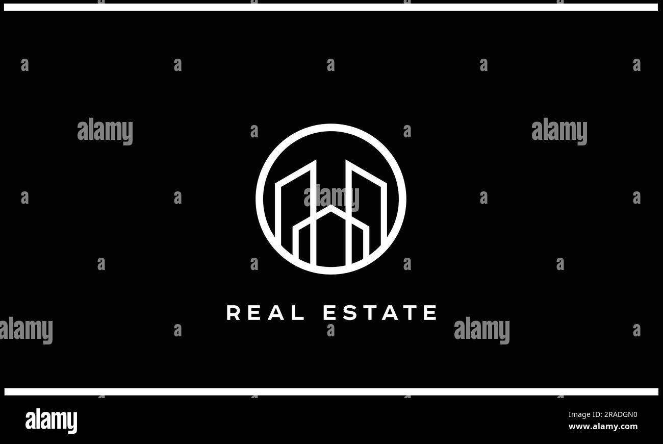 Real estate house monogram logo hi-res stock photography and images - Alamy