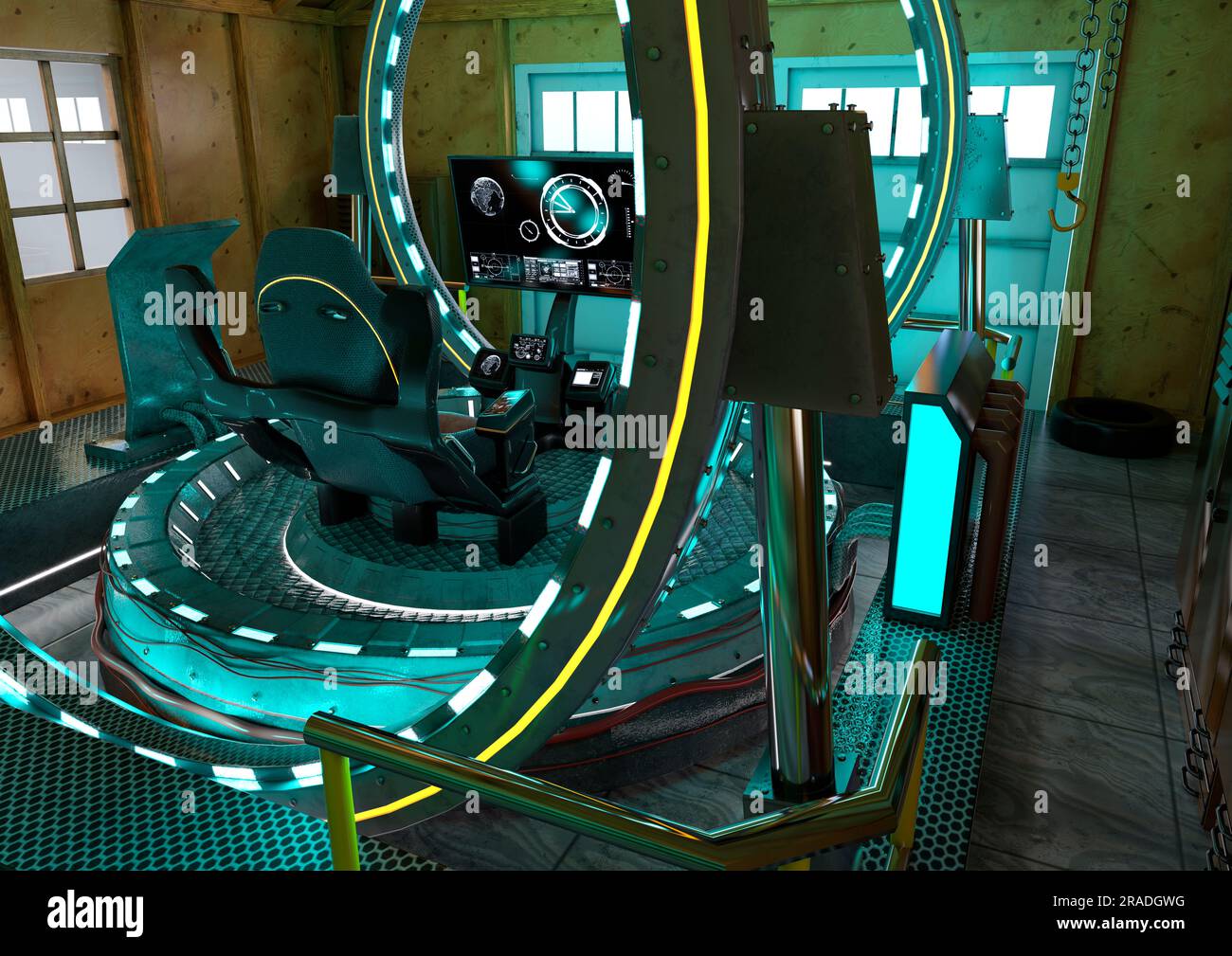 3D rendering of a science fiction time machine Stock Photo - Alamy