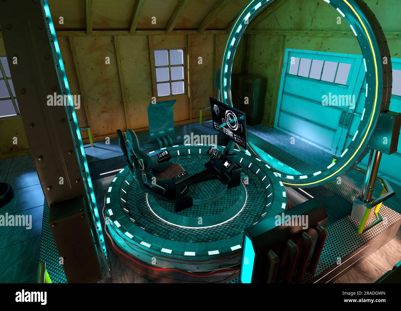 3D rendering of a science fiction time machine Stock Photo - Alamy